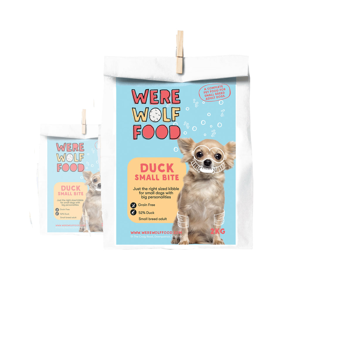 2kg - DUCK Small Bite [grain free] adult – Were Wolf Food